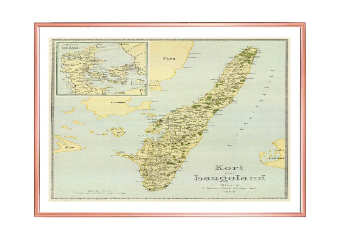 Kort over Langeland Plakater | Spar 10% på et samlesæt - My Canvas